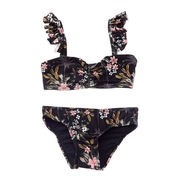 Pilyq | Swim | Pilyq Girls 2pc Flutter Bikini Set Black | Poshmark